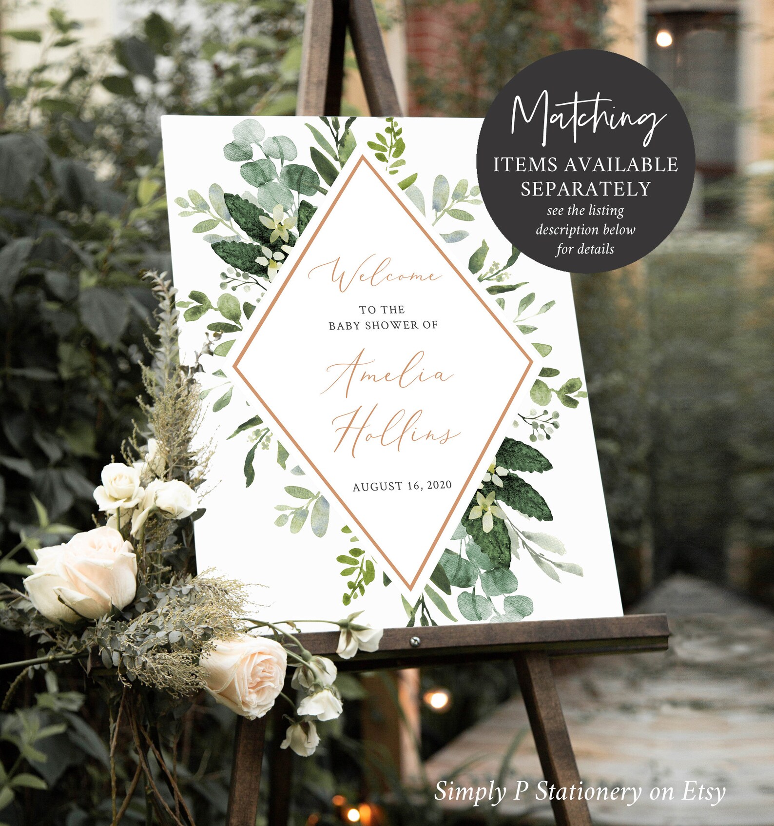 Greenery Editable Bunting, Foliage DIY Banner Template, Botanical ...