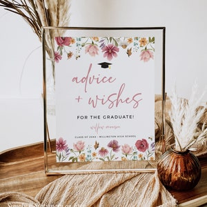 Advice & Wishes for the Graduate Card Template, Wildflower Graduation ...