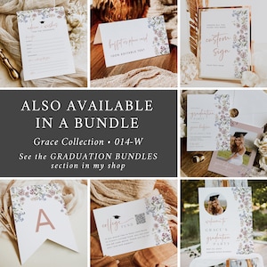 Wildflower Advice & Wishes for the Graduate Card Template, Graduation ...