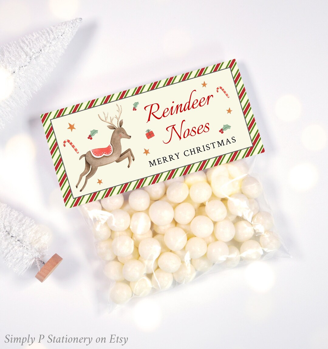 Reindeer Noses Bag Topper Template, Printable Treat Bag Topper ...