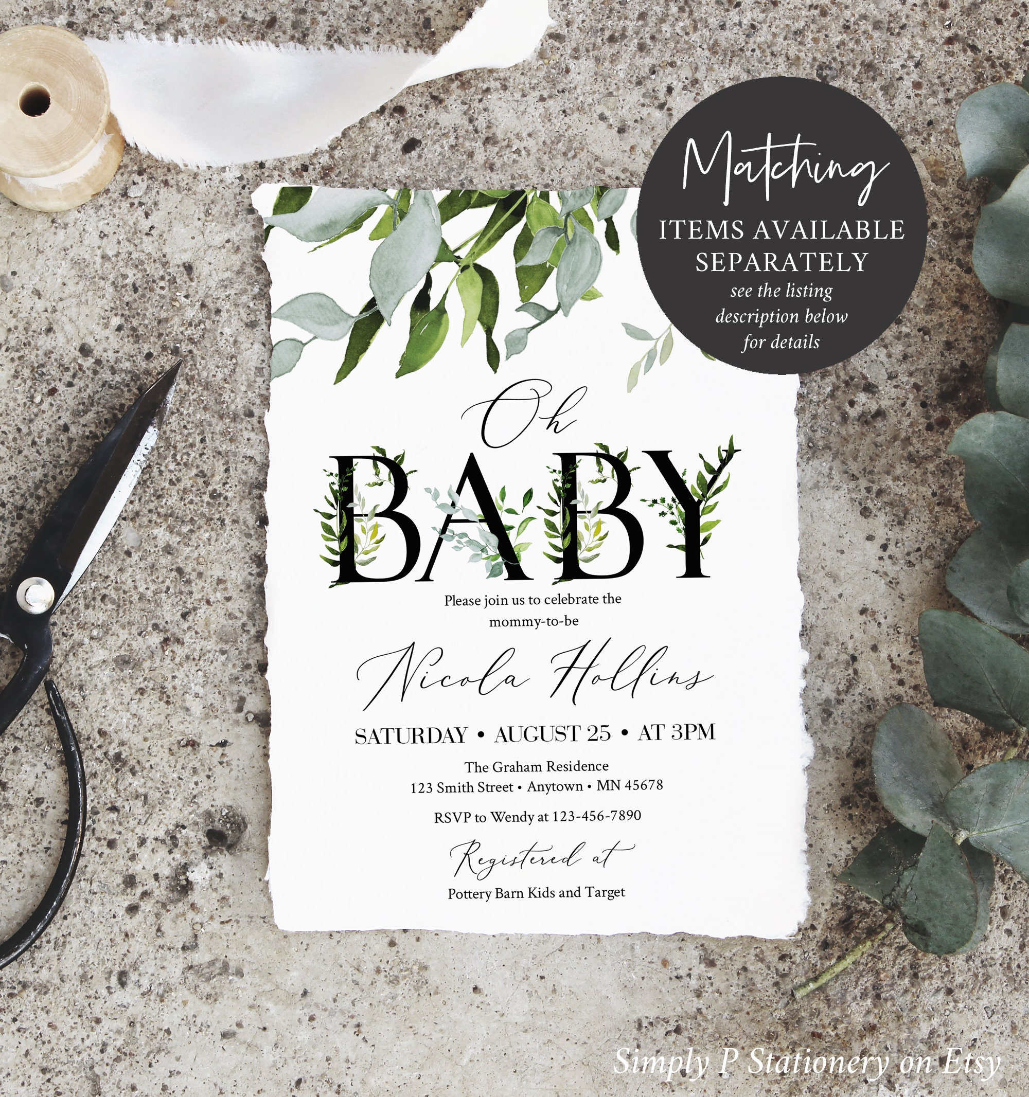 Greenery Editable Bunting Leaves DIY Banner Template Foliage - Etsy