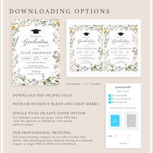 Wildflower Editable Graduation Party Invitation, Wild Flower Printable ...