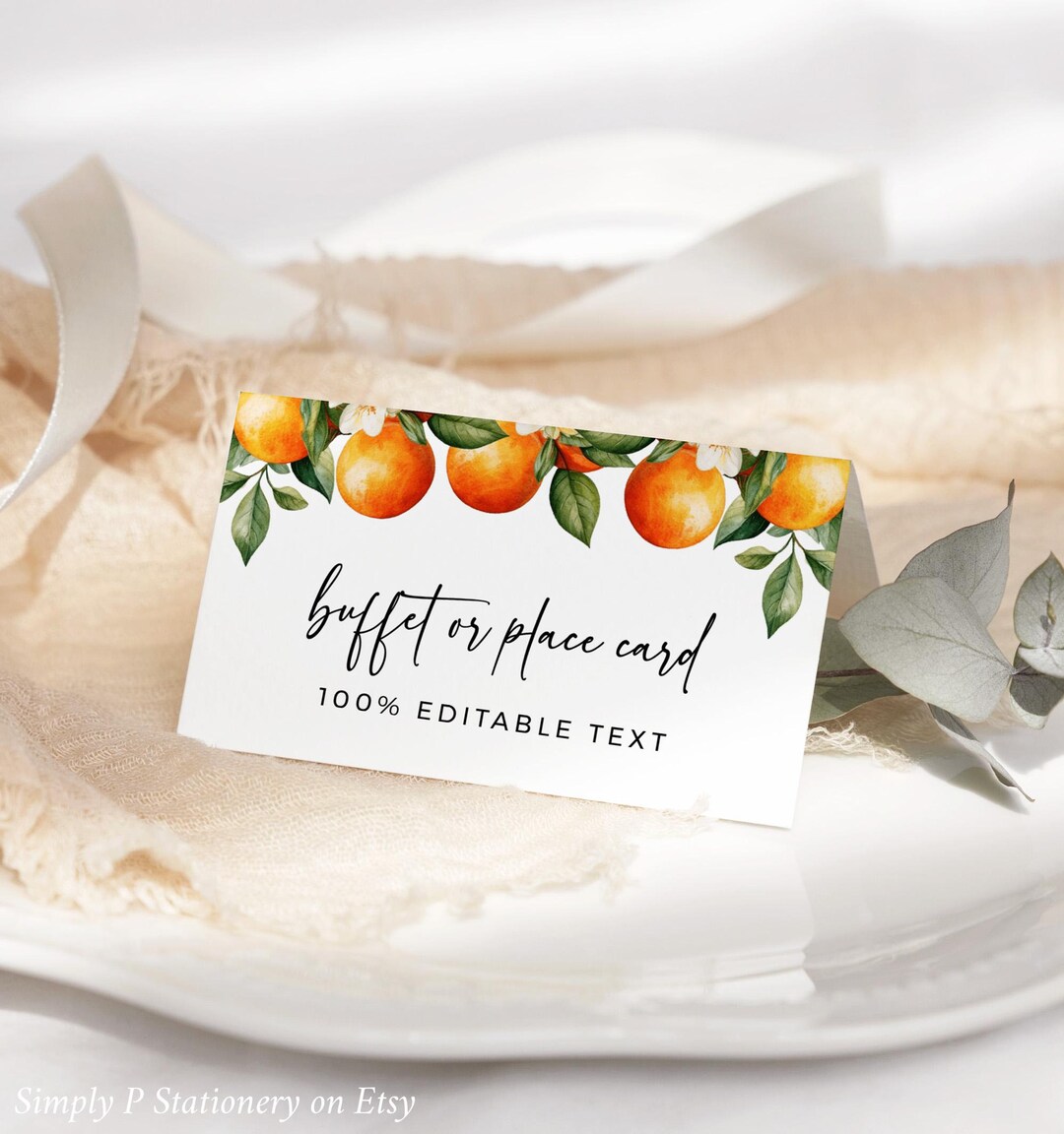 Citrus Buffet Labels, Little Cutie Food Tent Card, Oranges Buffet Decor, Gender Neutral Baby ...
