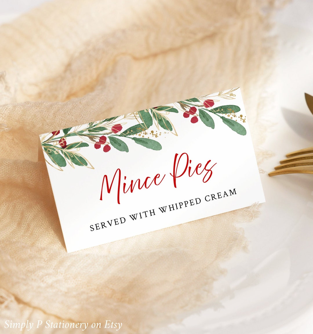 Editable Christmas Buffet Label Template Printable Food Tent Card ...