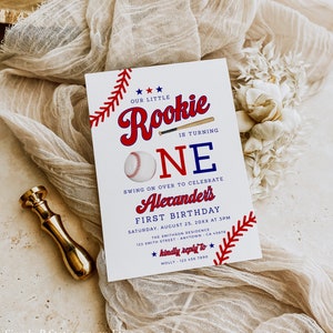 Baseball First Birthday Invite Boy 1st Birthday Invitation Baseball ...