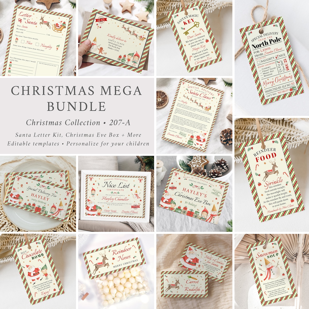 Christmas Mega Bundle Santa Letter Kit, Christmas Eve Box Bundle Letter ...