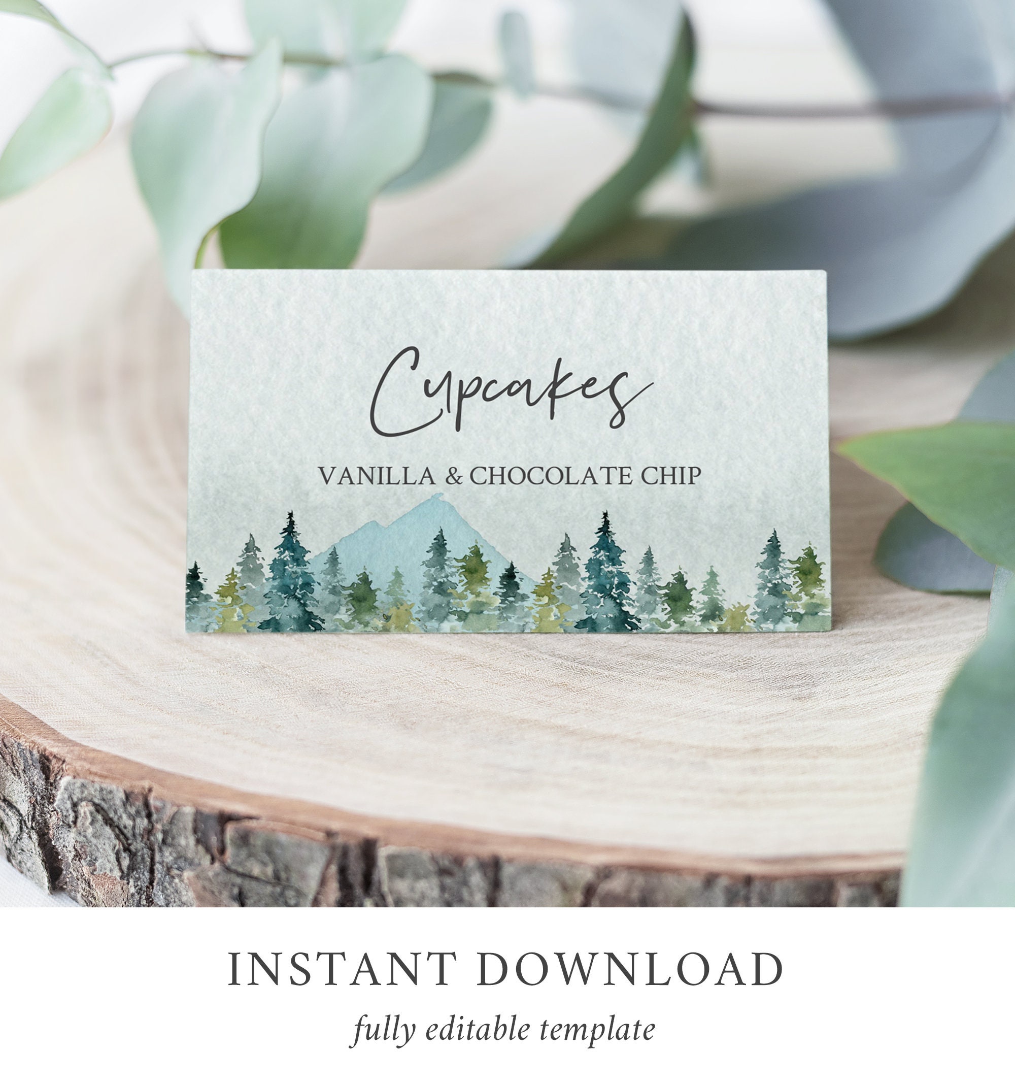 Mountains Editable Buffet Labels Woodland Food Tent Cards - Etsy