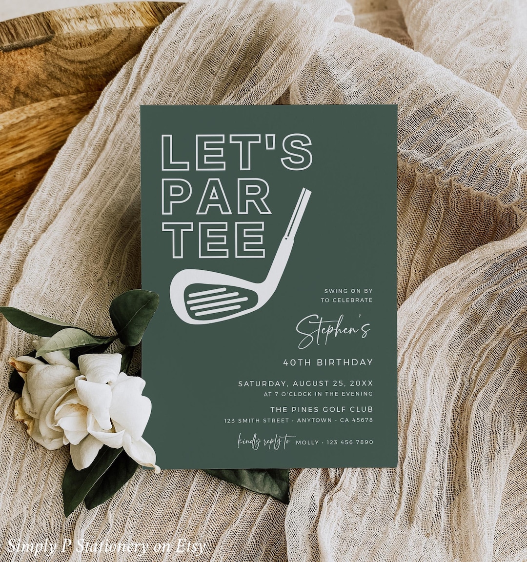 Golf Birthday Party Invitation Template, Let's Par Tee Birthday Invite ...