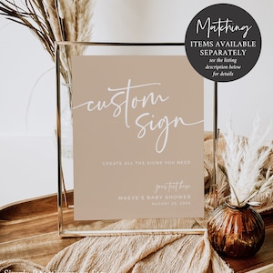 Neutral Gender Reveal Welcome Sign, He or She Welcome Sign, Taupe ...