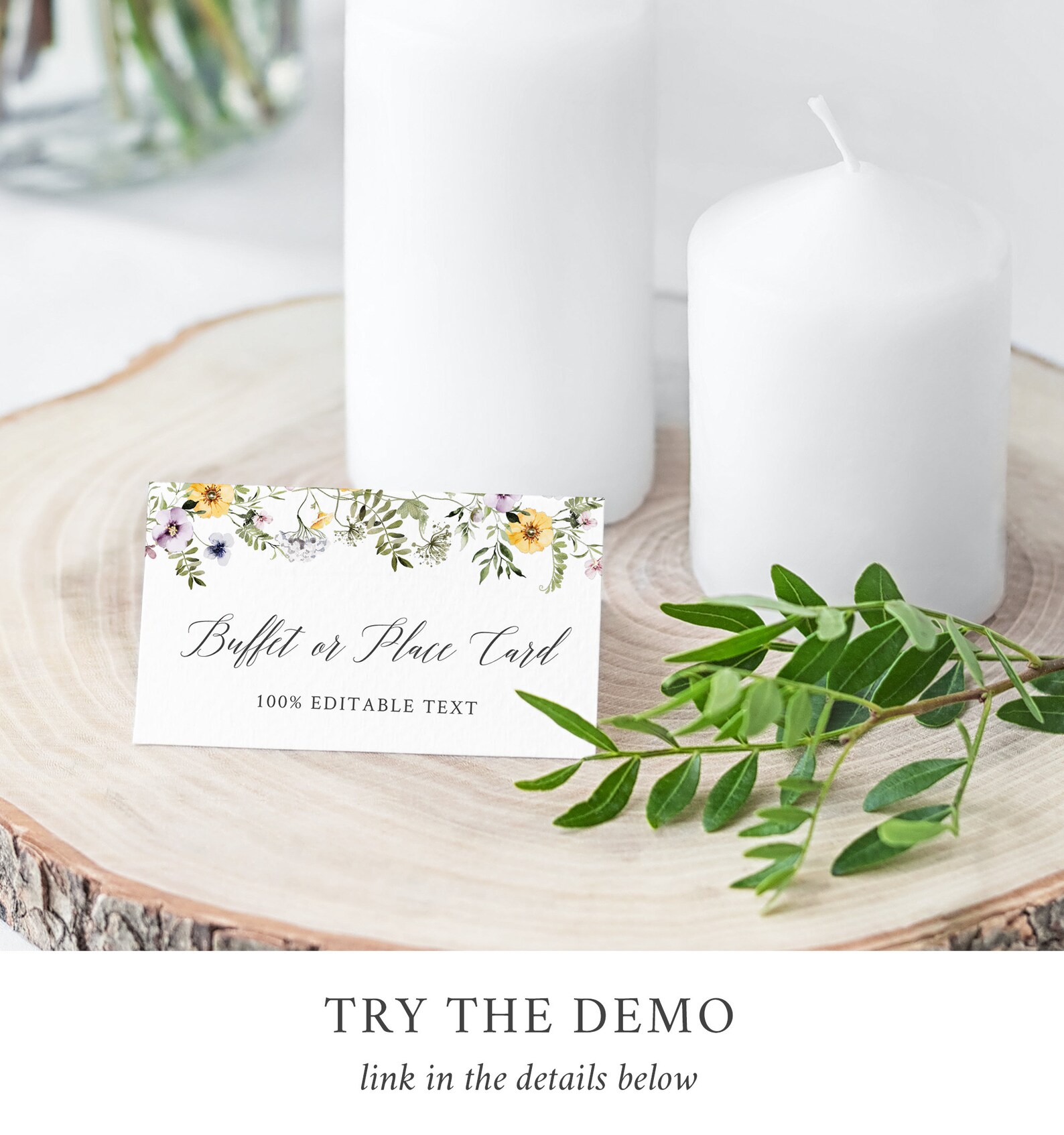 Editable Wildflower Buffet Labels Wild Flower Greenery Buffet - Etsy