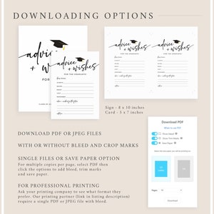 Graduation Advice & Wishes Card and Sign Template, Advice and Wishes ...