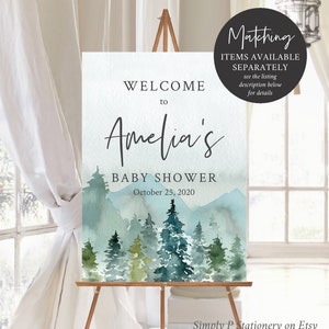 Mountains Editable Personalised Water Bottle Labels, Woodland DIY Baby ...