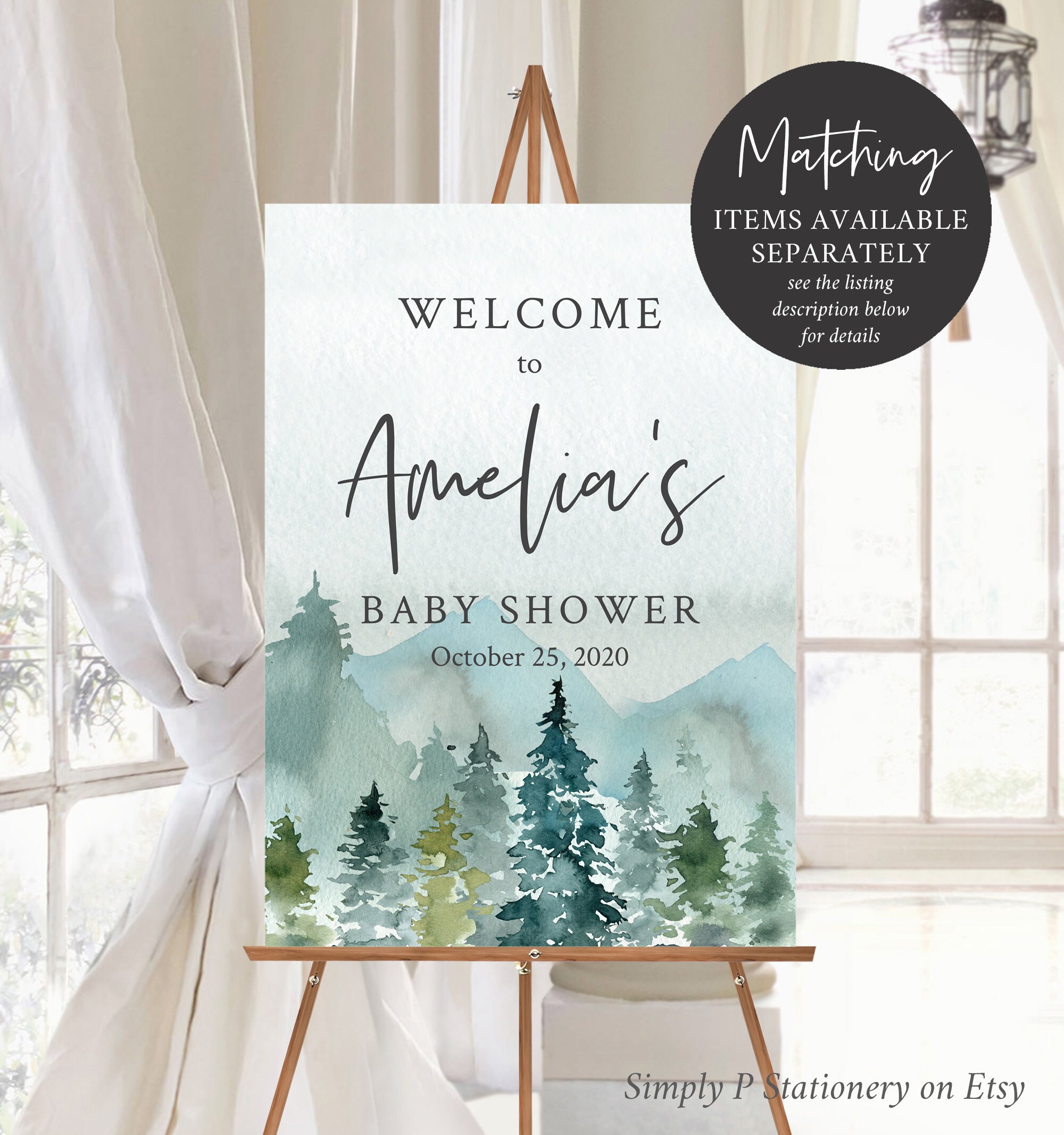 Mountains Editable Personalised Water Bottle Labels Woodland - Etsy