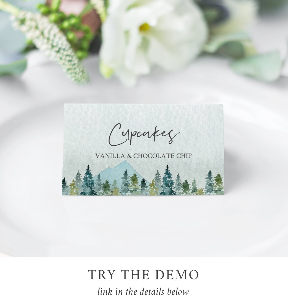 Mountains Editable Buffet Labels Woodland Food Tent Cards | Etsy