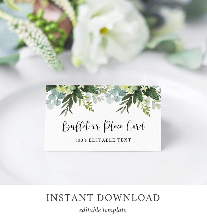 Editable Foliage Buffet Labels Botanical Buffet Label - Etsy