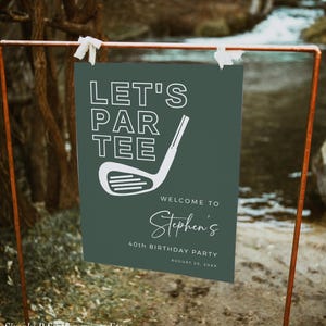 Golf Birthday Party Welcome Sign Man, Modern Par Tee Birthday Welcome ...