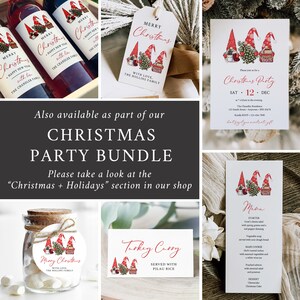 Scandi Gnomes Christmas Gift Tag Template, Printable Round Holiday Tag ...