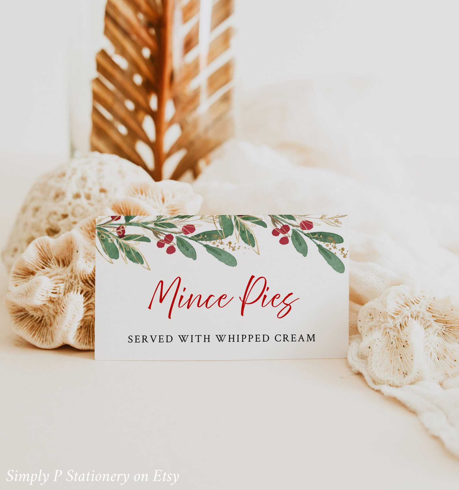 Editable Christmas Buffet Label Template Printable Food Tent Card ...