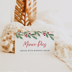 Editable Christmas Buffet Label Template Printable Food Tent Card ...