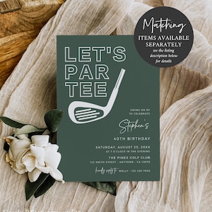 Golf Birthday Party Welcome Sign Man, Modern Par Tee Birthday Welcome ...