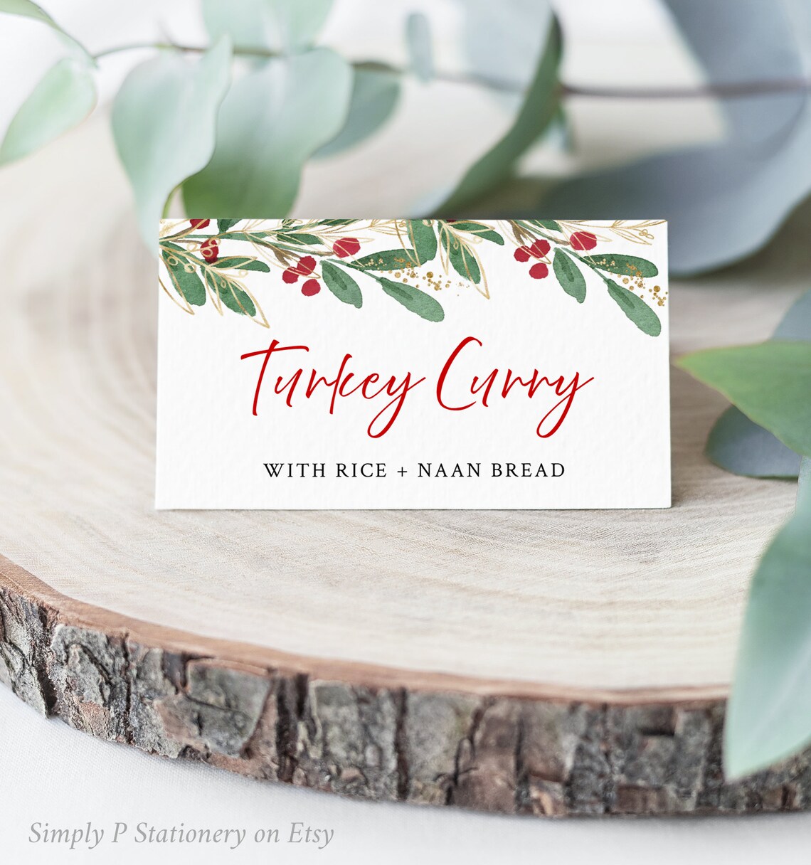 Editable Christmas Buffet Labels Printable Food Cards Red - Etsy