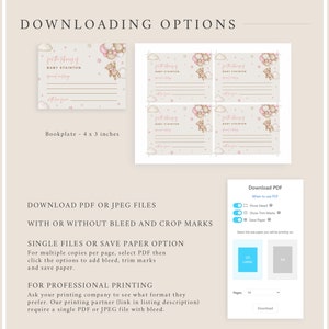 Bear Bookplate Teddy Bear Baby Shower Bookplate Girl - Etsy