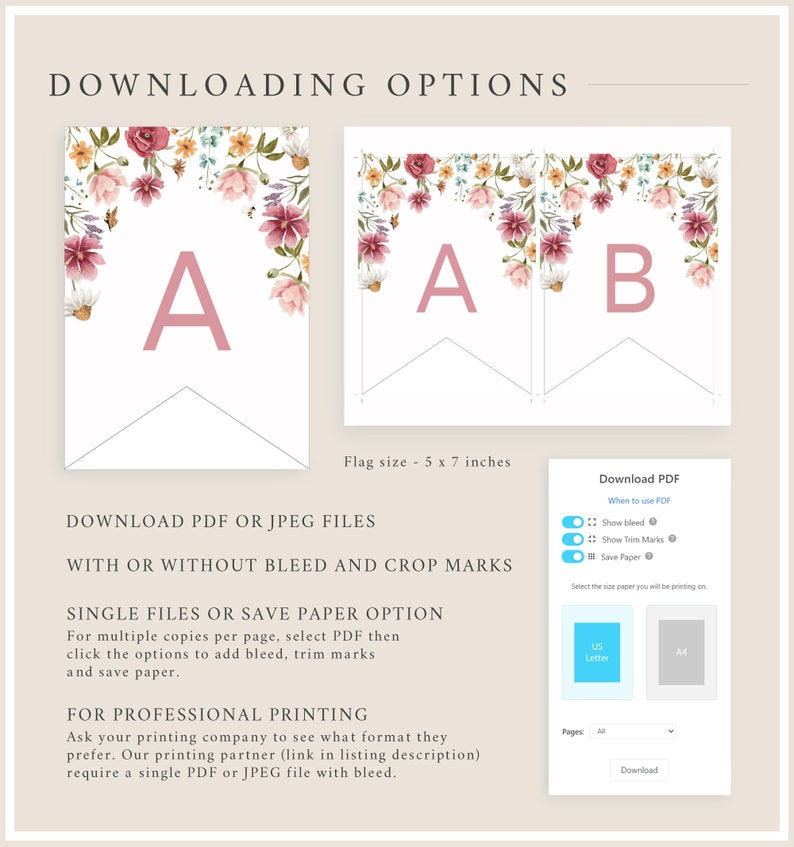 Wildflower Banner, Wildflower Bunting, Girl Baby Shower Decor, Meadow ...