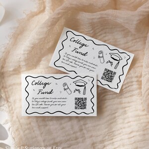 Doodle College Fund Insert With QR Code, Hand Drawn College Fund ...