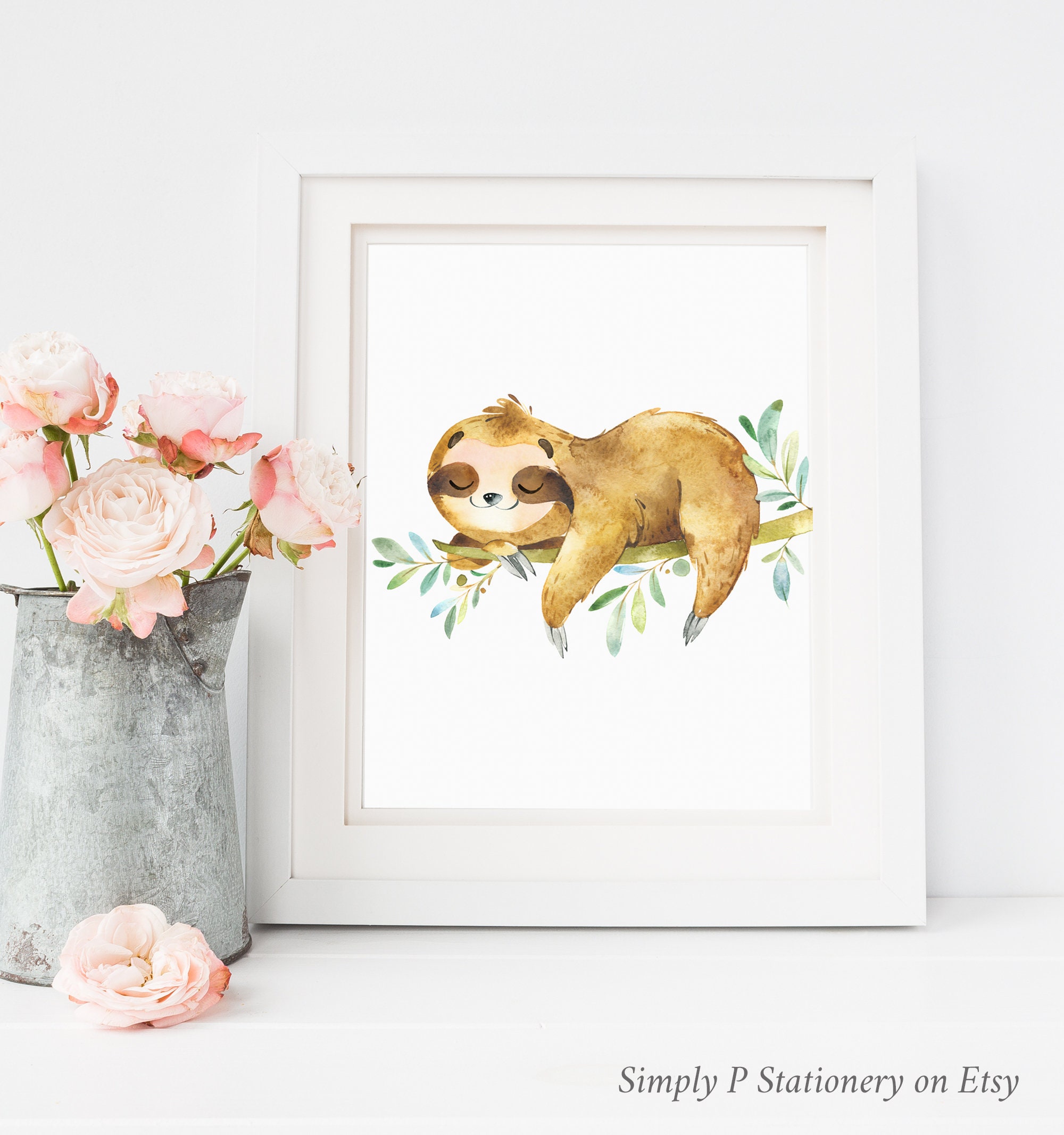 Printable Sloth Nursery Art Sloths Nursery Decor Sloth | Etsy