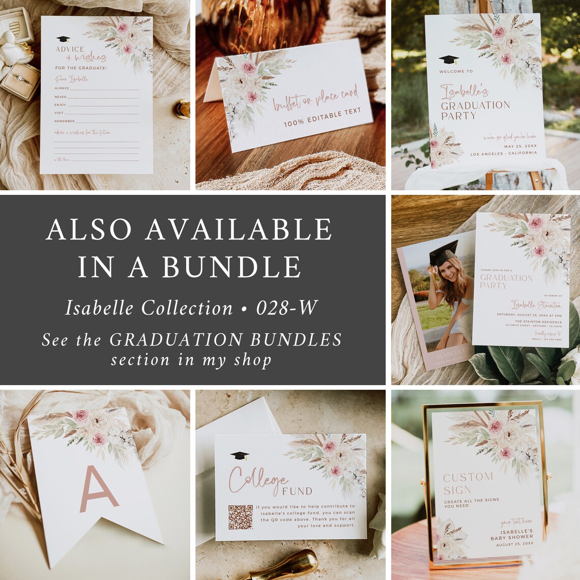 Blush Boho College Fund Sign Template, QR Code Sign College Fund, High ...