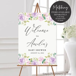 Lilac Green Floral Editable Bunting, Purple DIY Banner Template ...