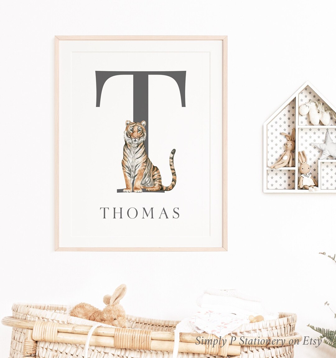 Animal Monogram Name Printable Nursery Art, Wild Animal of World ...