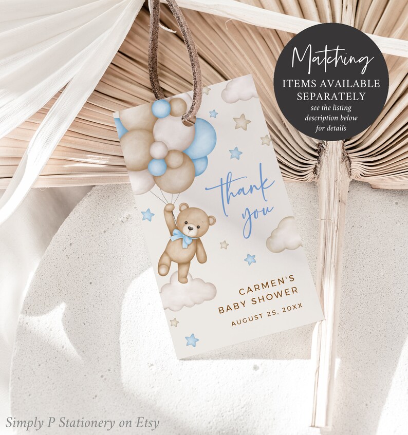 Teddy Bear Bookplate Bear Baby Shower Bookplate Boy, Printable Book ...