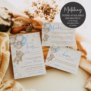 Teddy Bear Bookplate Bear Baby Shower Bookplate Boy, Printable Book ...
