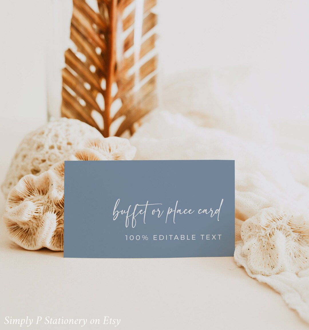 Dusty Blue Buffet Labels, Modern Food Cards, Boho Food Tent Card ...