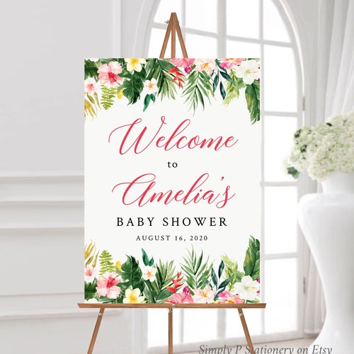 Tropical Editable Banner Instant Download Baby Shower - Etsy