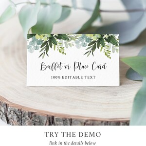 Editable Foliage Buffet Labels, Botanical Buffet Label Template ...