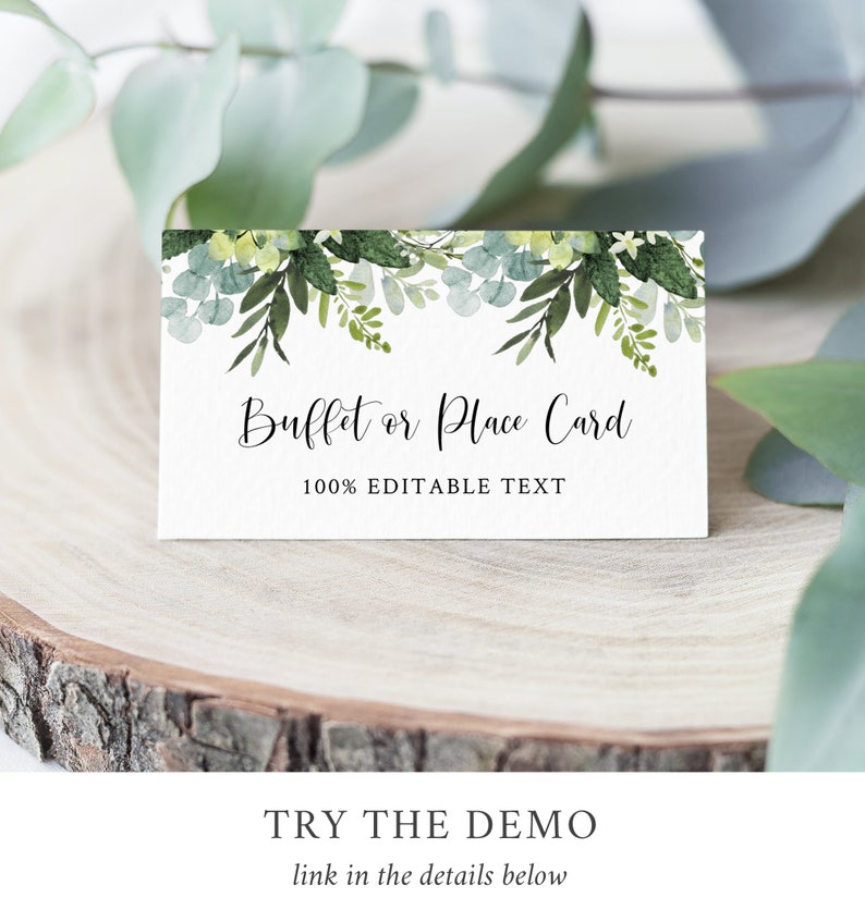 Editable Foliage Buffet Labels Botanical Buffet Label - Etsy