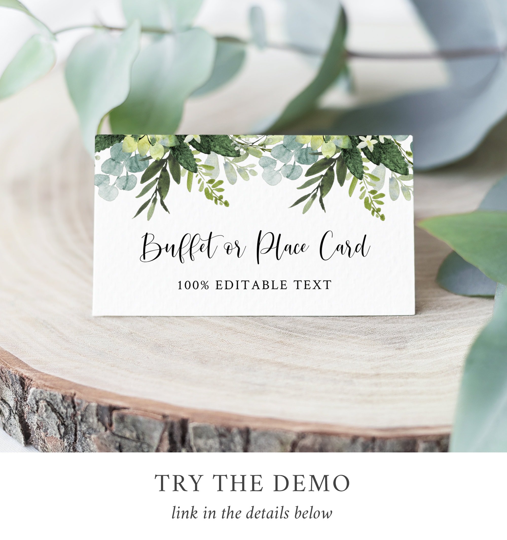 Editable Foliage Buffet Labels, Botanical Buffet Label Template ...