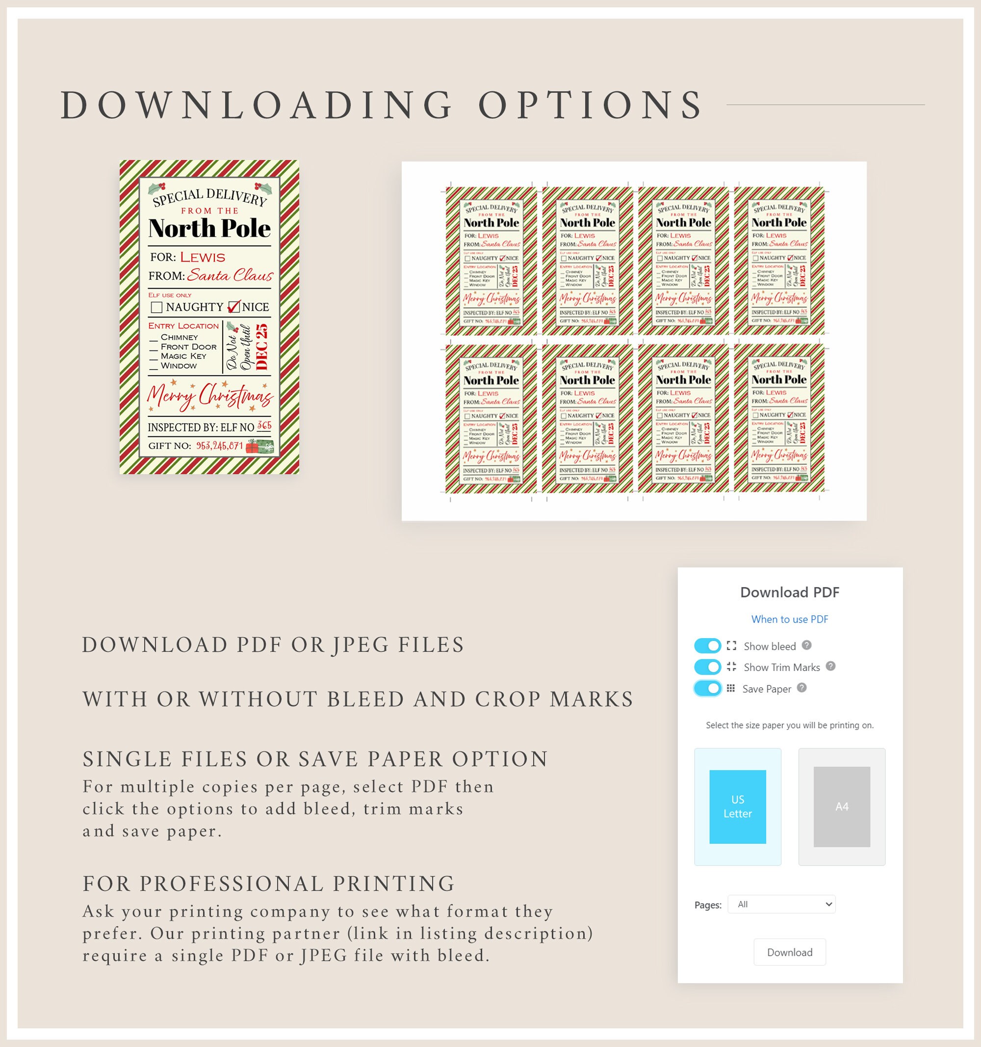 Santa Letter Kit Editable, Letter to Santa Bundle, Letter From Santa ...