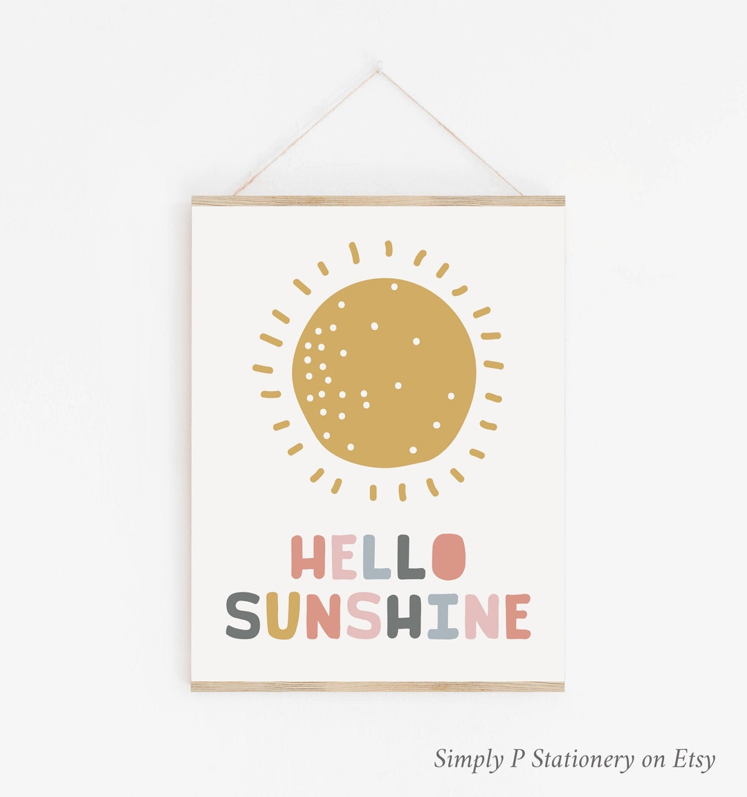 Scandi Hello Sunshine Art Modern Sun Wall Art Printable - Etsy