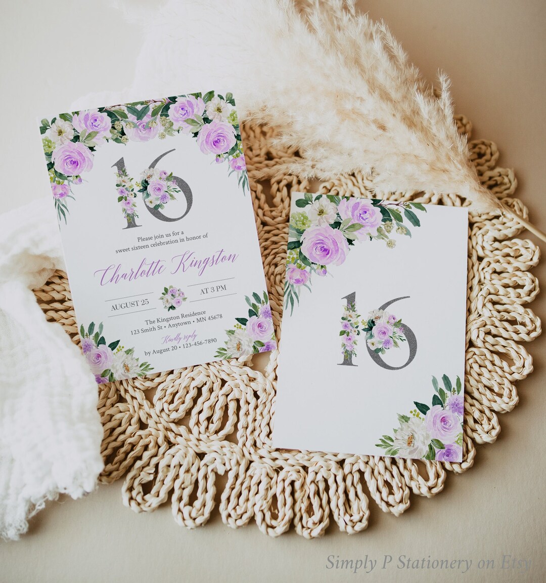 Sweet Sixteen Invitation Printable Sweet 16 Invite Editable Invitation ...