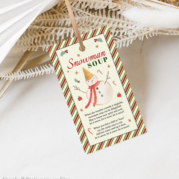 Snowman Soup Poem - Etsy
