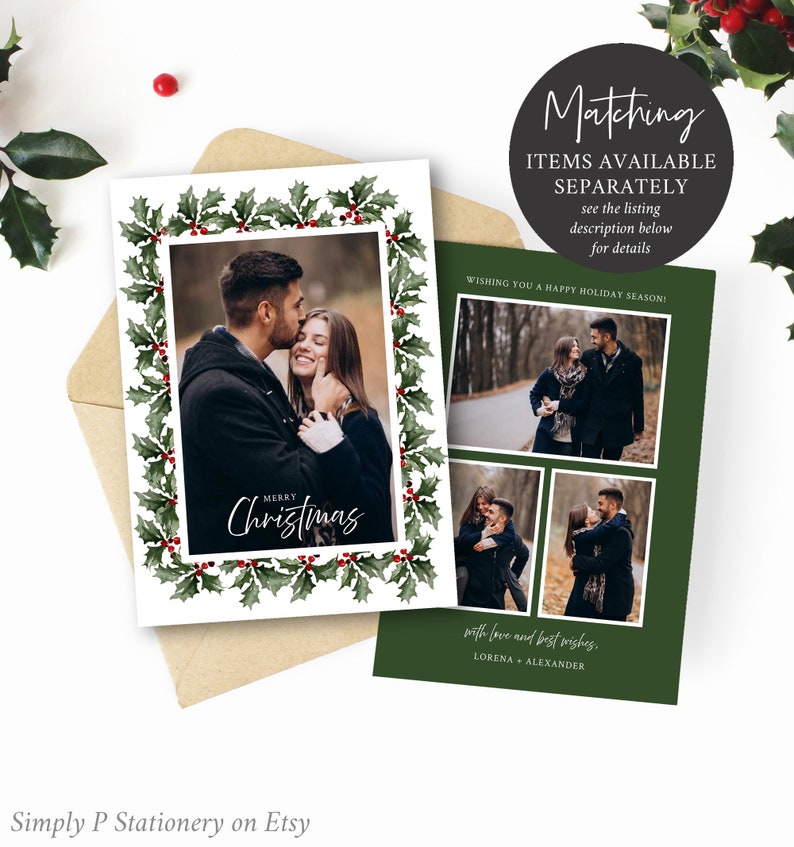 Editable Round Holly Christmas Gift Tag, Printable Holly Holiday Label ...