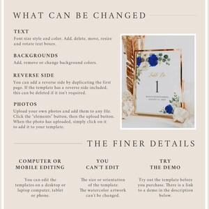 Quinceanera Table Numbers, Royal Blue Gold Quince Table Number Template ...