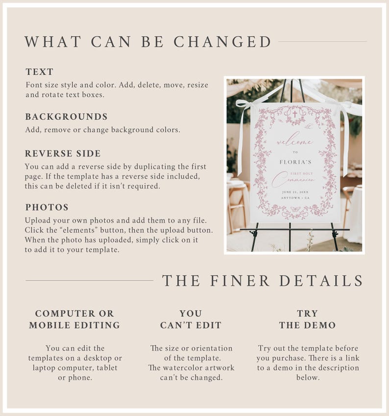 Dusty Pink Toile First Communion Welcome Sign Girl Chinoiserie 1st ...