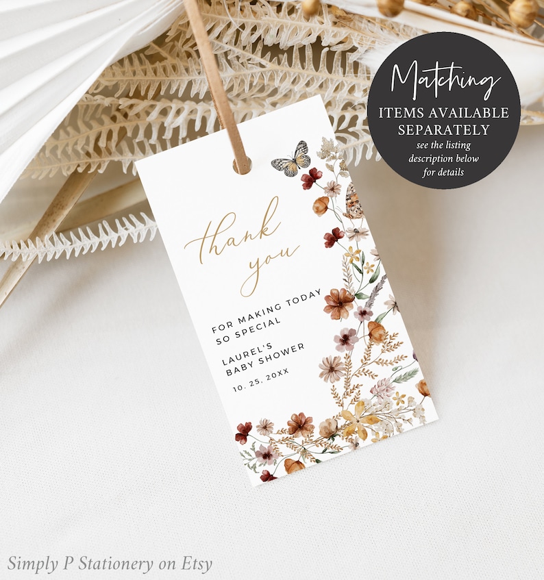 Wildflower Banner, Fall Baby Shower Bunting Template, Autumn Baby ...