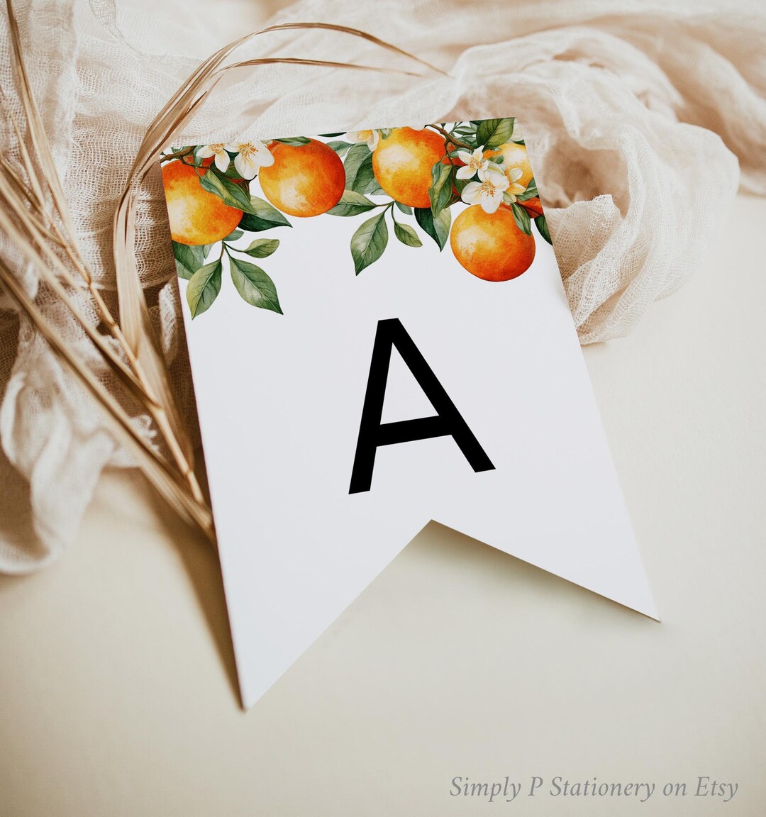 Citrus Banner, Oranges Bunting, Gender Neutral Baby Shower Decor ...