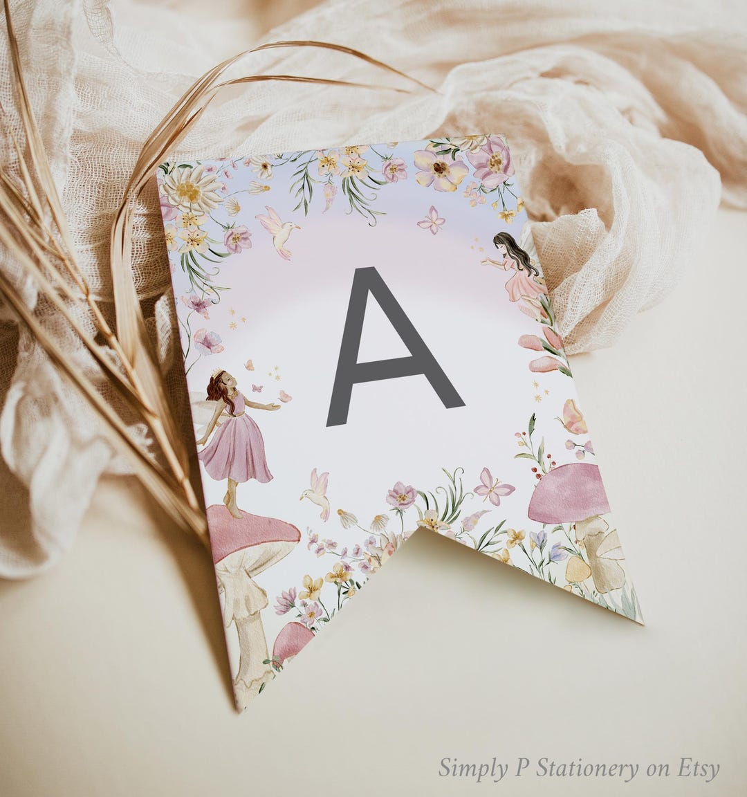 Fairy Bunting, Magical Banner, Fairies Banner, Fairy First Birthday ...