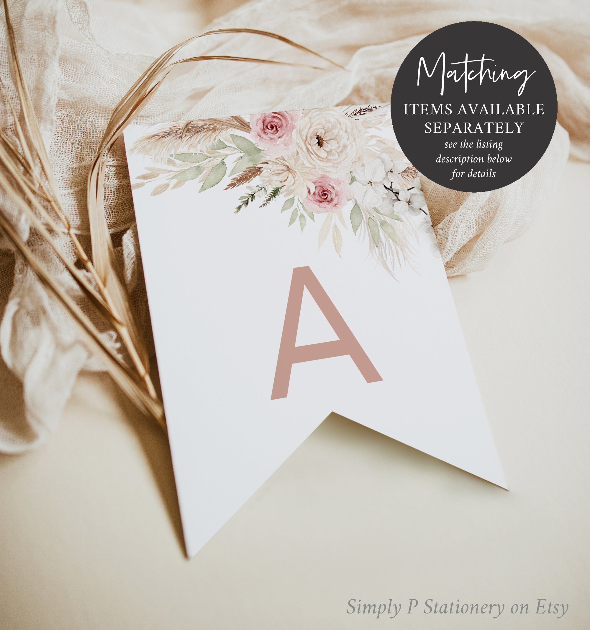 Boho Buffet Labels, Pampas Grass Food Cards, Boho Buffet Decoration ...